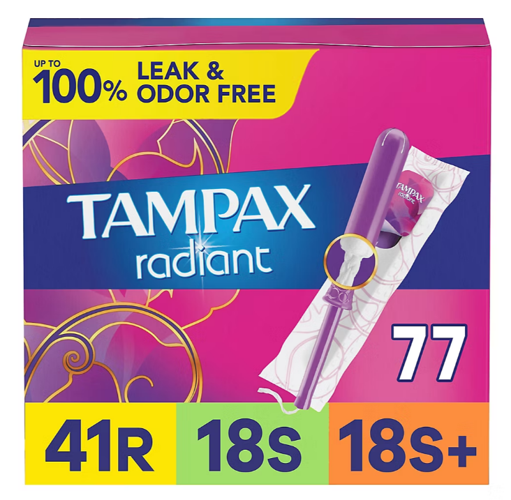 Tampax Radiant Unscented Tampons Variety Pack 80 ct