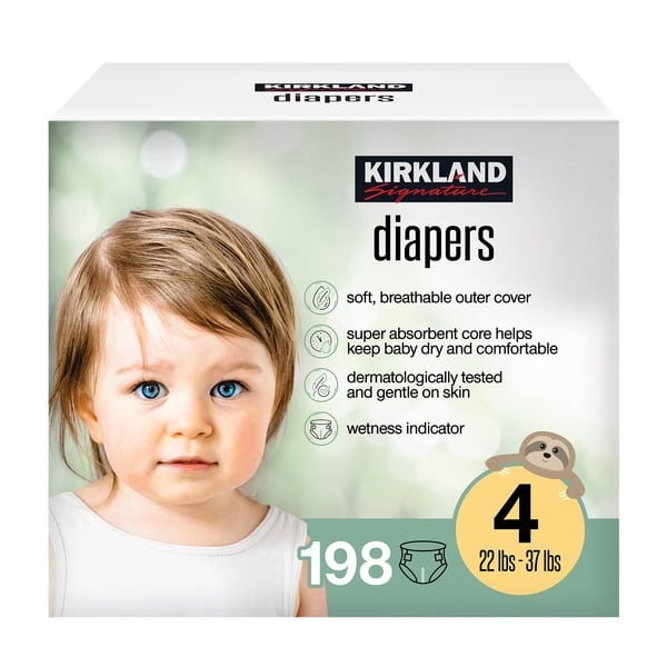 Kirkland Signature Diapers Size 4 198 ct