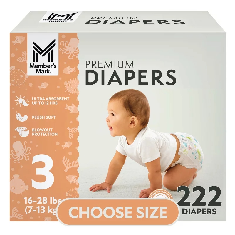 Member's Mark Premium Baby Diapers Size 3 234 ct